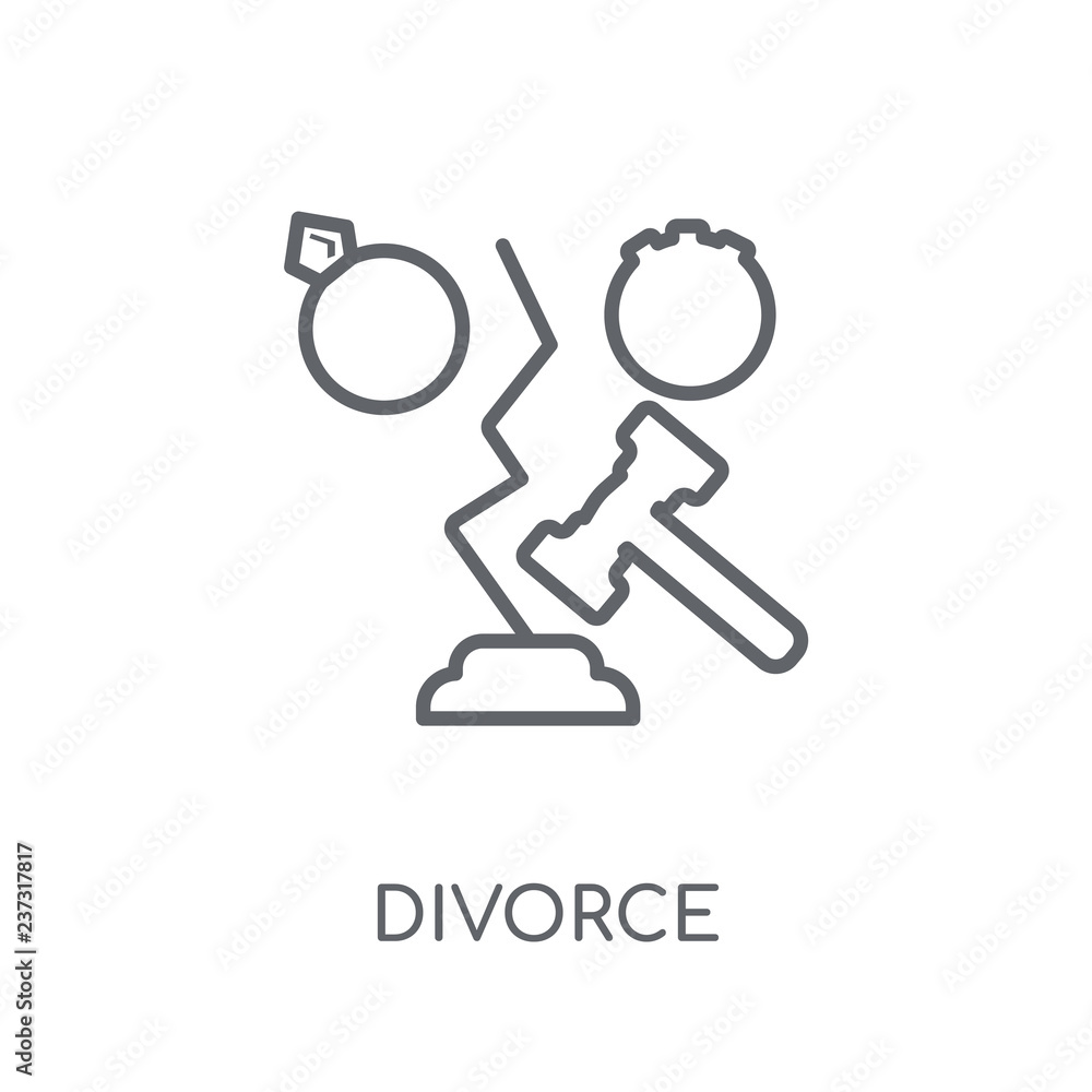 Divorce linear icon. Modern outline Divorce logo concept on white ...