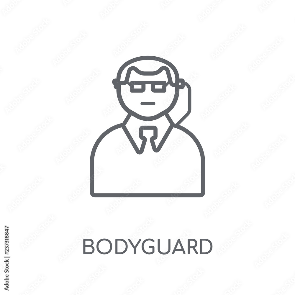 Vecteur Stock Bodyguard linear icon. Modern outline Bodyguard logo ...