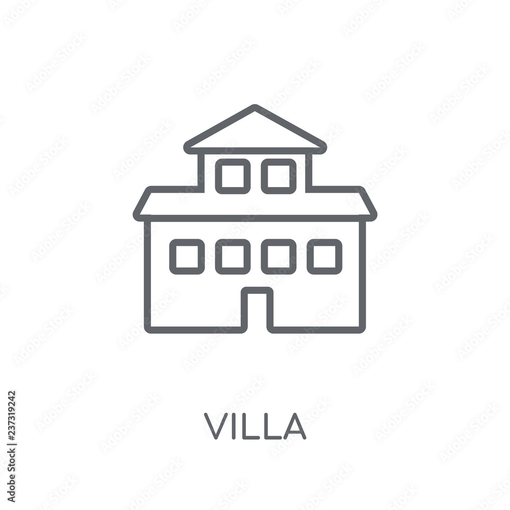 Villa linear icon. Modern outline Villa logo concept on white ...