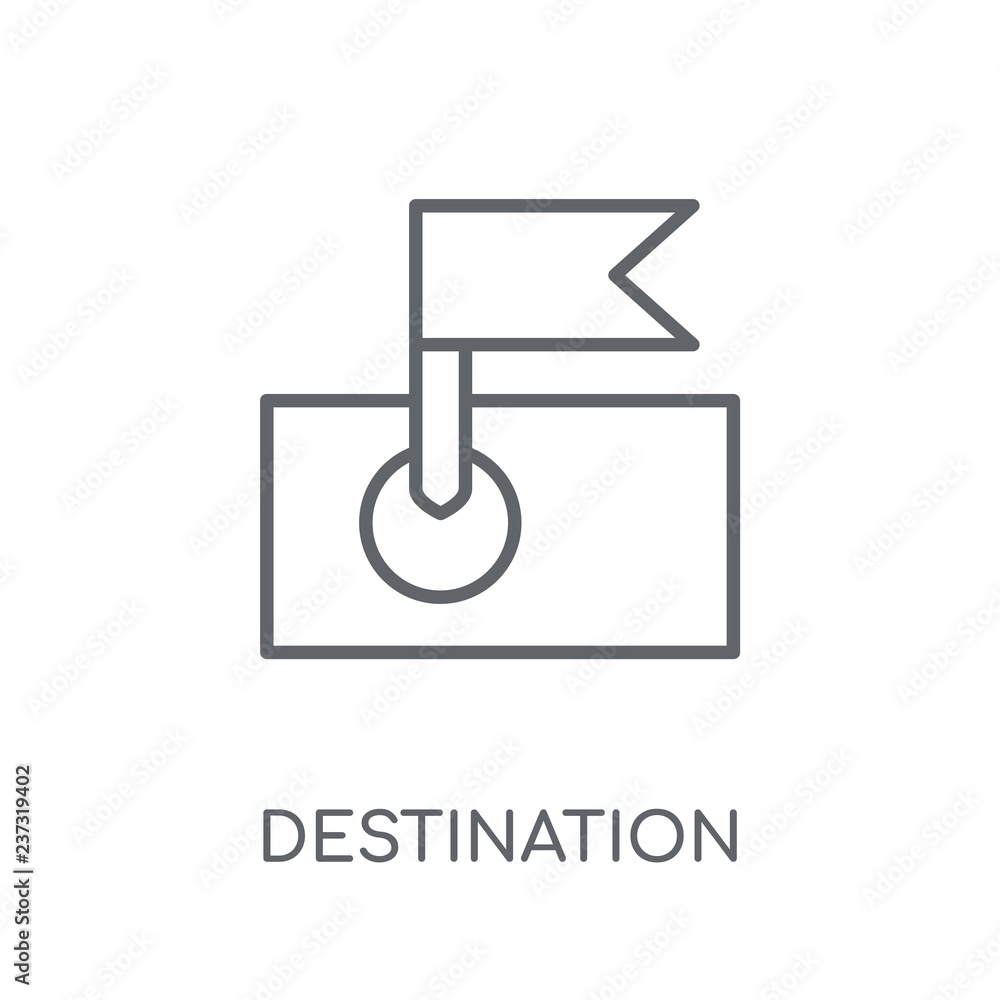 Destination linear icon. Modern outline Destination logo concept on ...