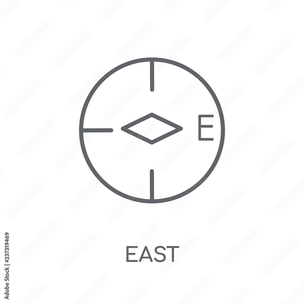 East linear icon. Modern outline East logo concept on white background ...