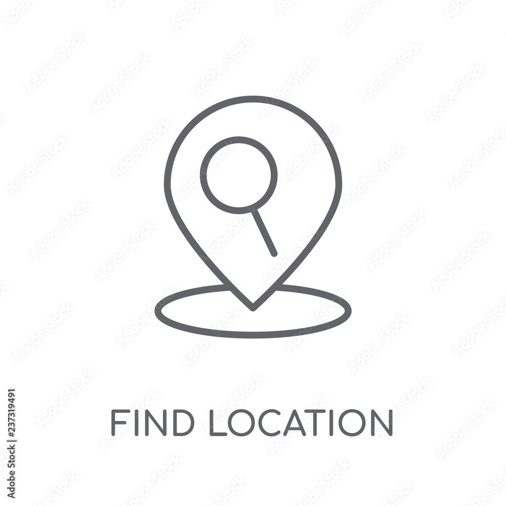 Find Location linear icon. Modern outline Find Location logo concept on ...