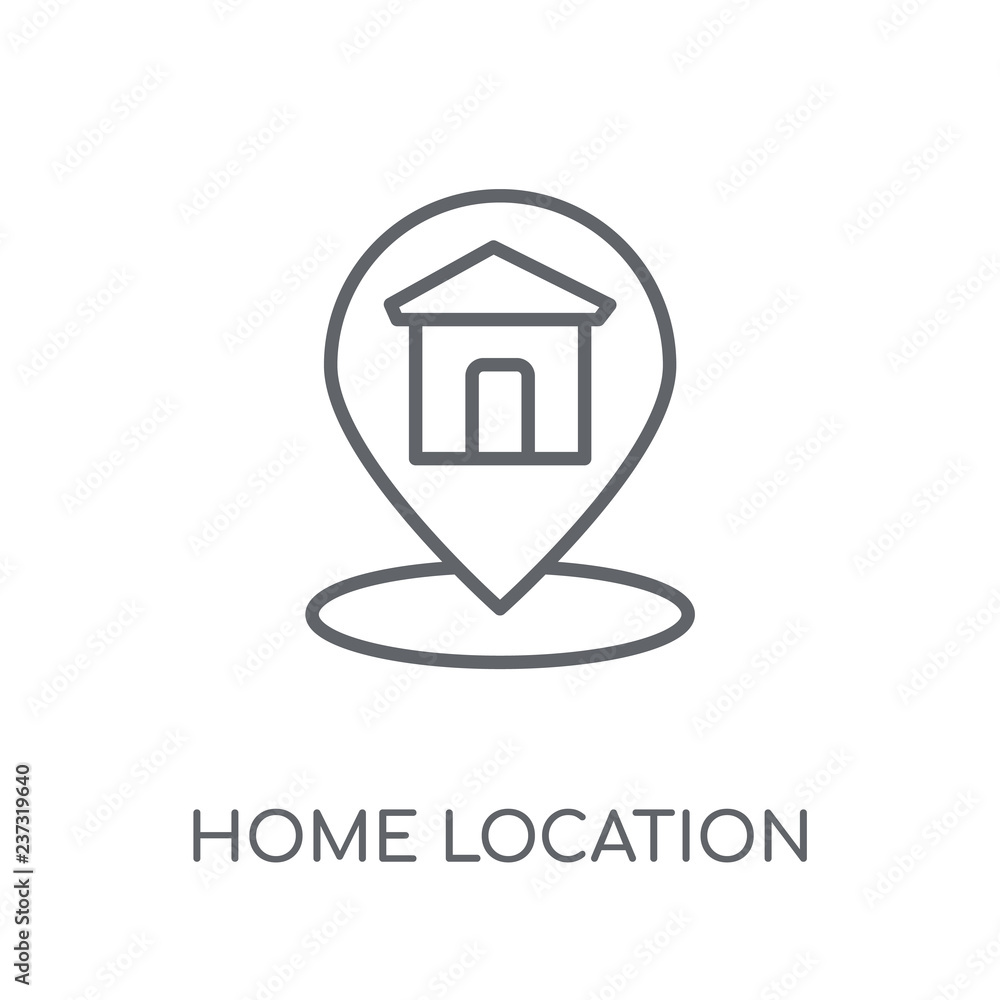 Home Location linear icon. Modern outline Home Location logo concept on ...