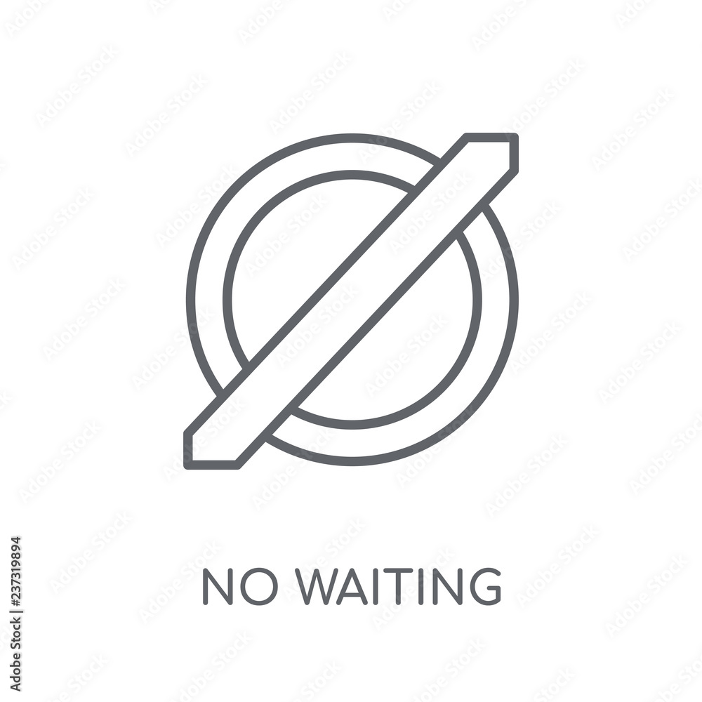 No waiting linear icon. Modern outline No waiting logo concept on white ...