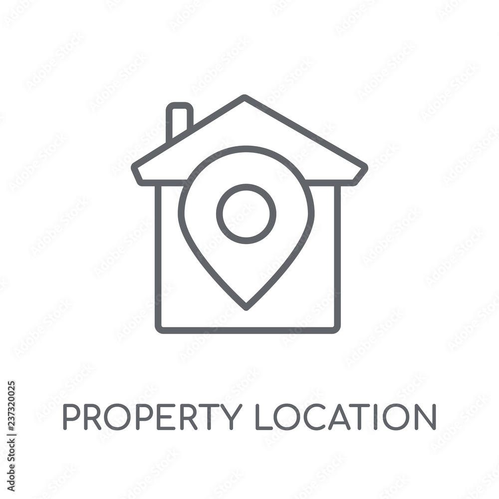 property location linear icon. Modern outline property location logo ...