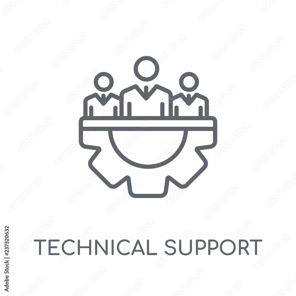 Vecteur Stock Technical Support linear icon. Modern outline Technical ...