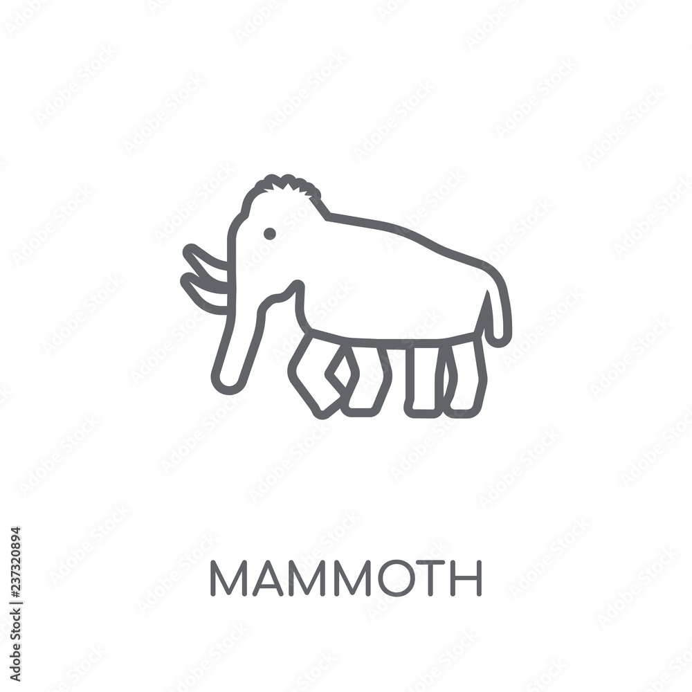 Mammoth linear icon. Modern outline Mammoth logo concept on white ...