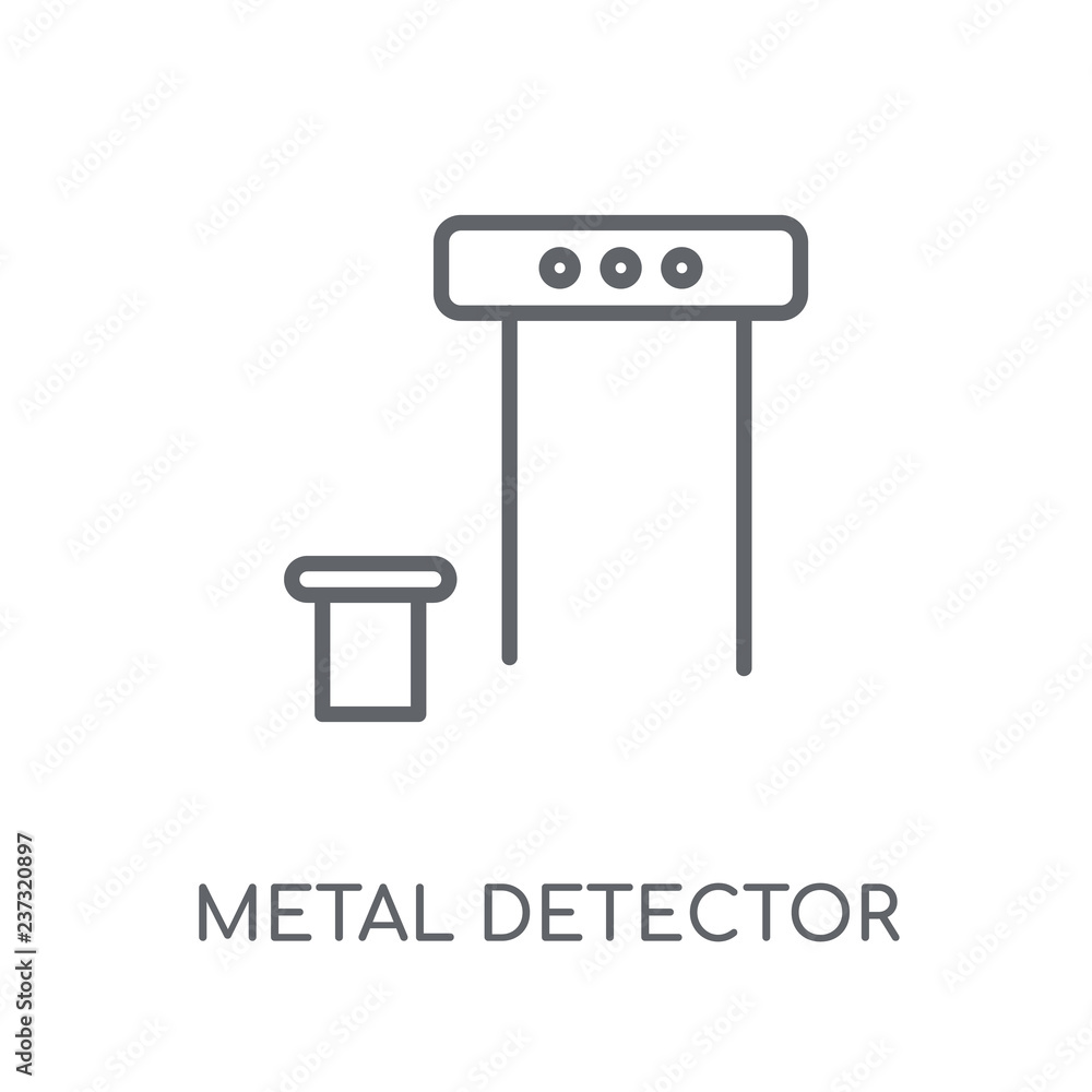 Metal detector linear icon. Modern outline Metal detector logo concept ...