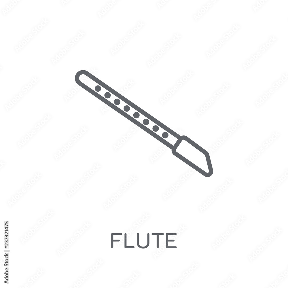 Flute linear icon. Modern outline Flute logo concept on white ...