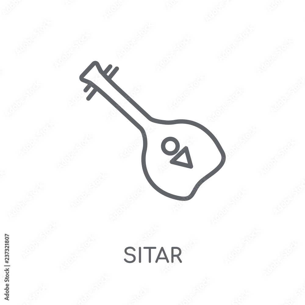 Sitar linear icon. Modern outline Sitar logo concept on white ...