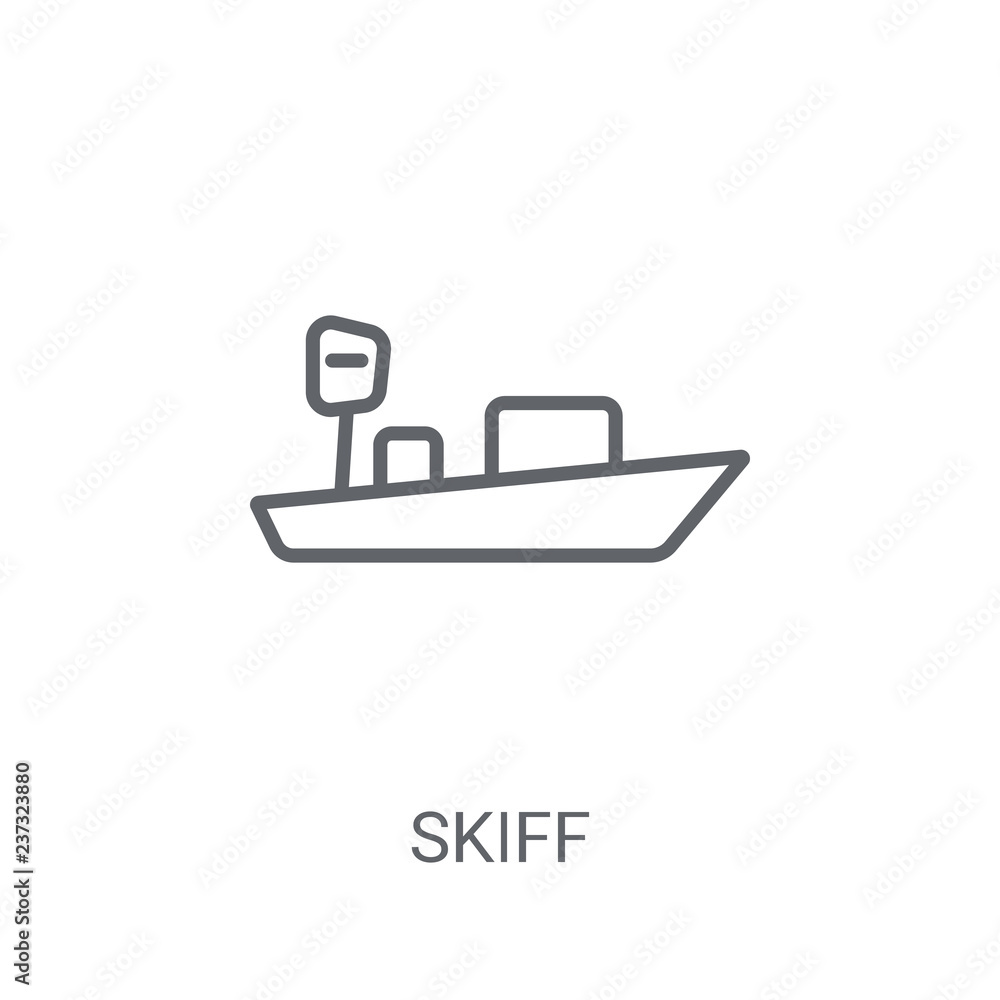 skiff icon. Trendy skiff logo concept on white background from Nautical ...