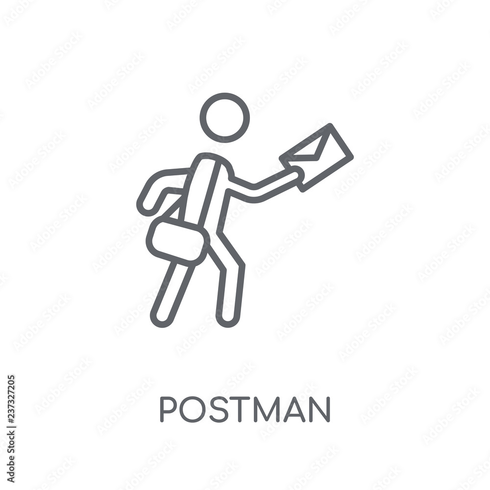 Postman linear icon. Modern outline Postman logo concept on white ...