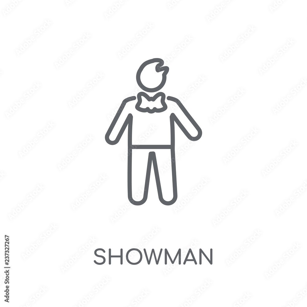 Showman linear icon. Modern outline Showman logo concept on white ...