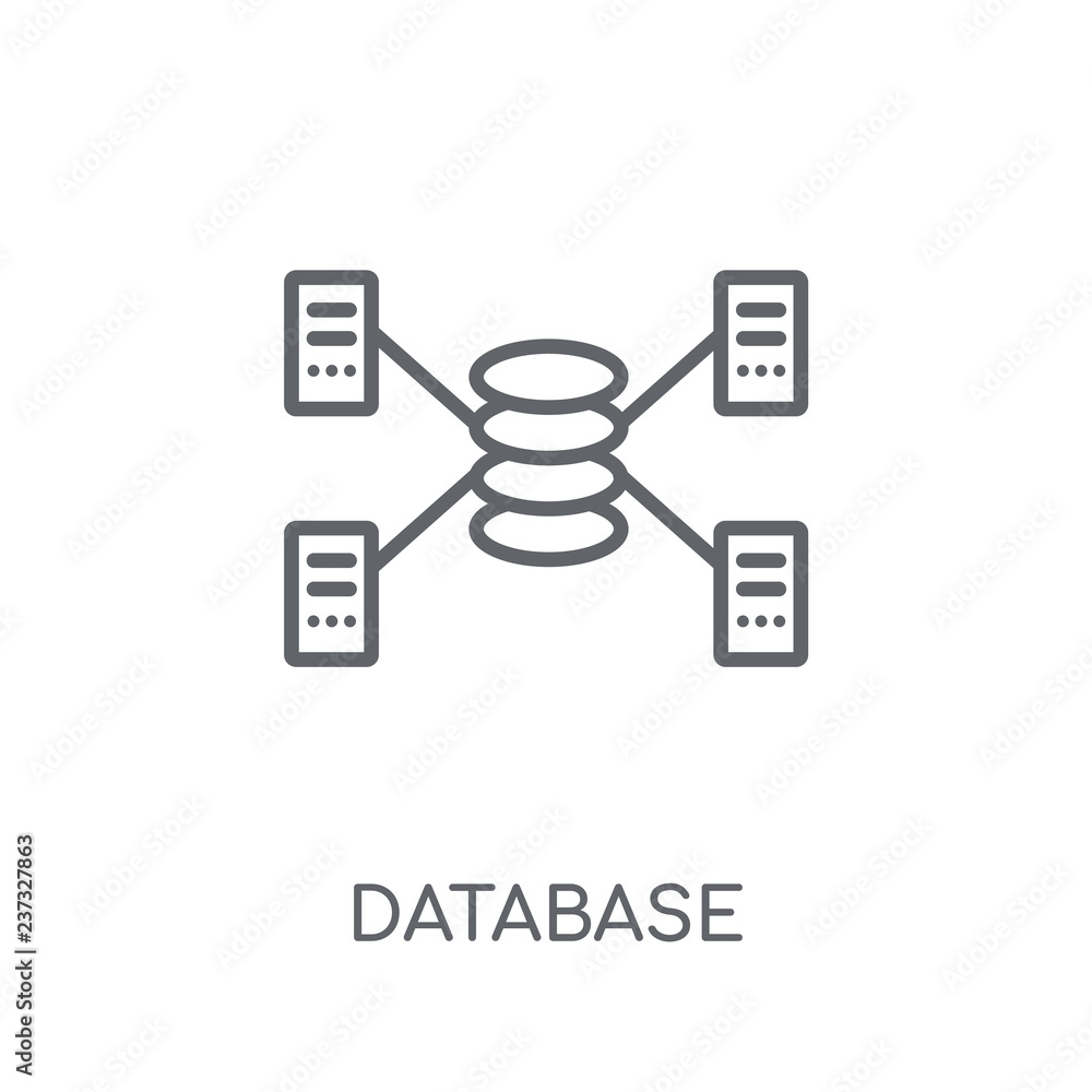 Database linear icon. Modern outline Database logo concept on white ...