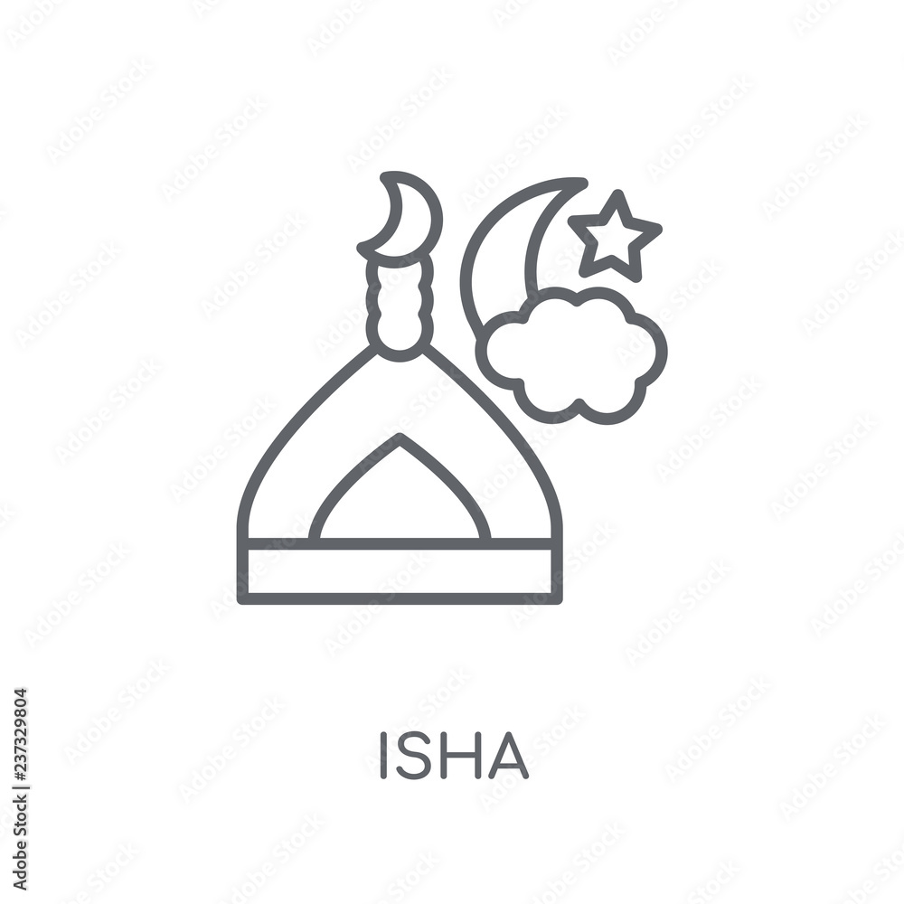 Isha linear icon. Modern outline Isha logo concept on white background ...