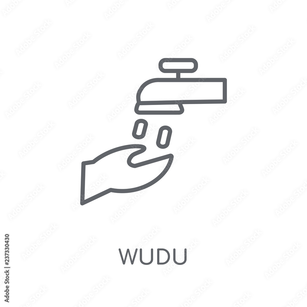 Wudu linear icon. Modern outline Wudu logo concept on white background ...