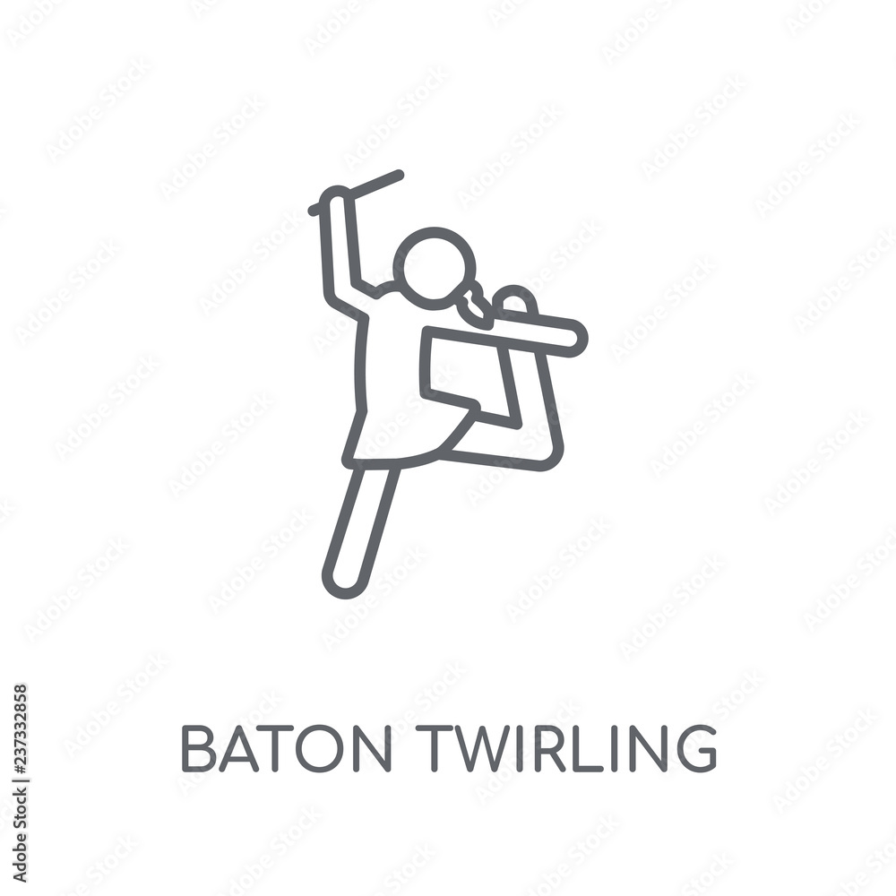 baton twirling linear icon. Modern outline baton twirling logo concept ...
