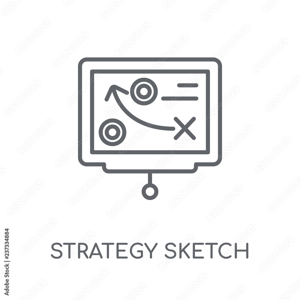 strategy Sketch linear icon. Modern outline strategy Sketch logo ...