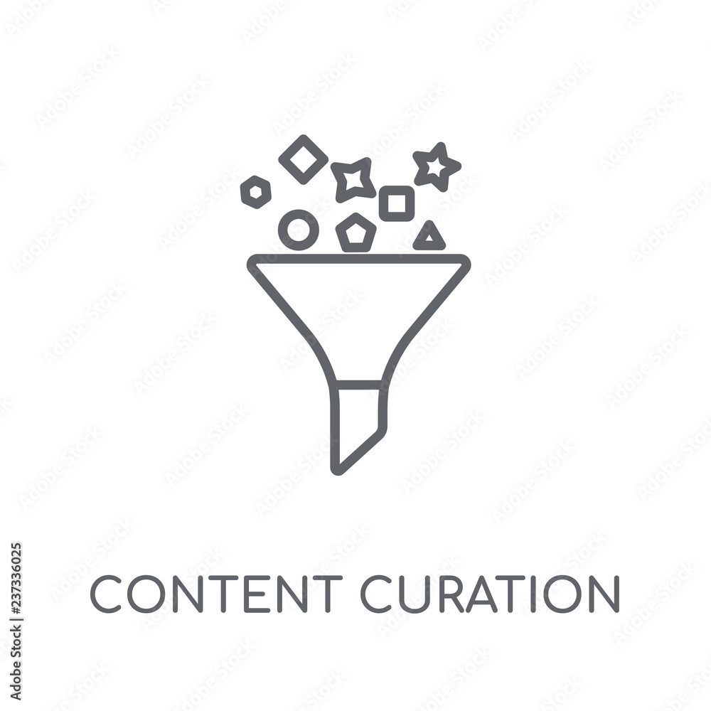 Content curation linear icon. Modern outline Content curation logo ...