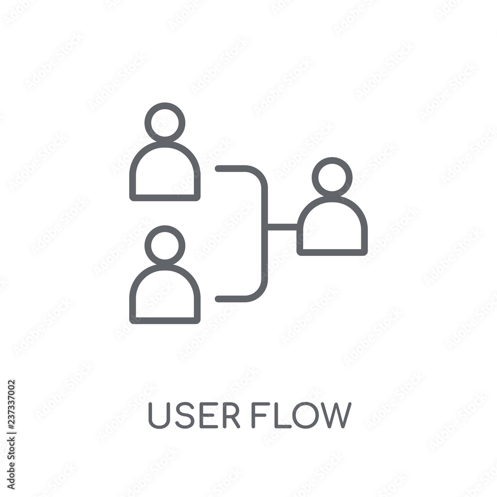 User flow linear icon. Modern outline User flow logo concept on white ...