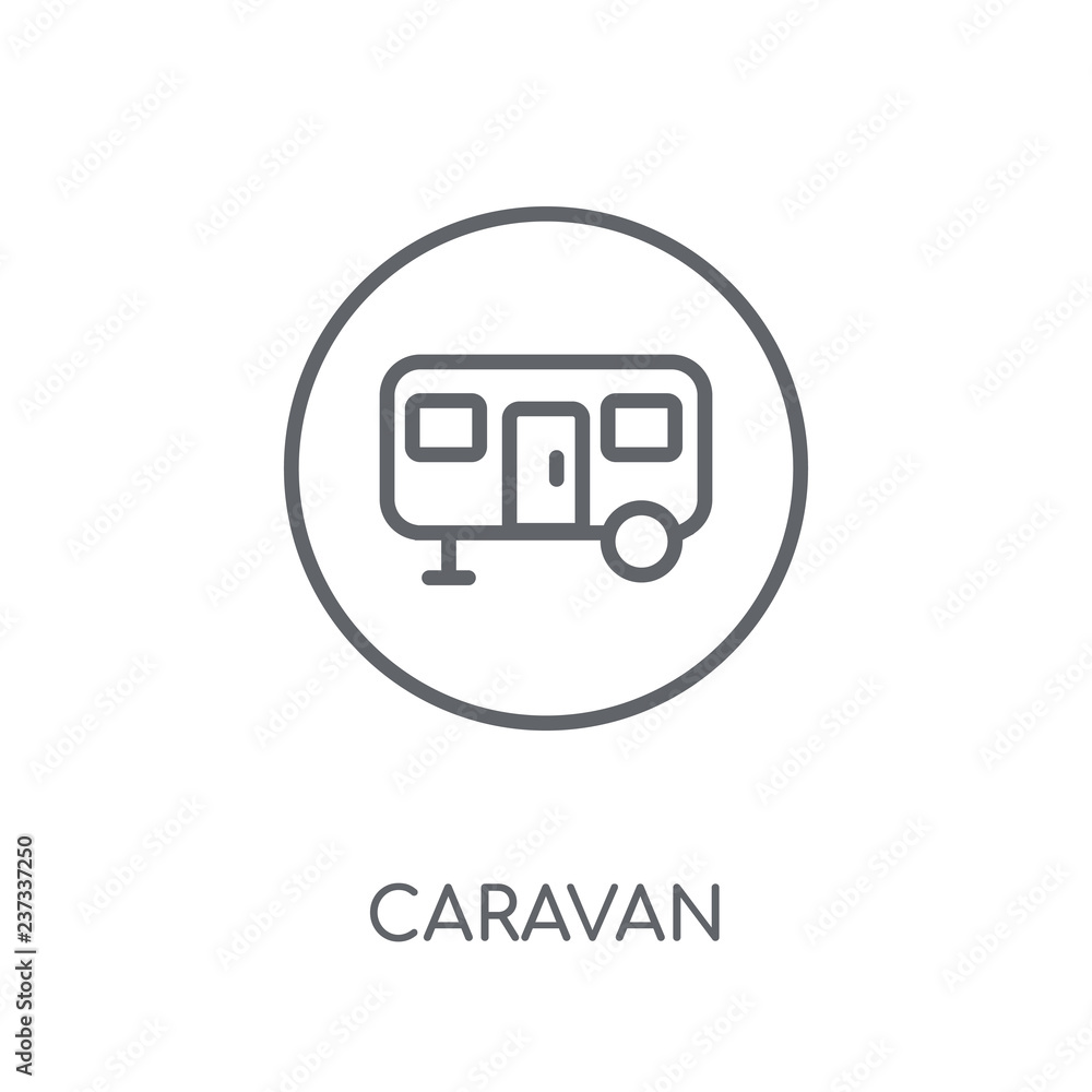 Caravan sign linear icon. Modern outline Caravan sign logo concept on ...