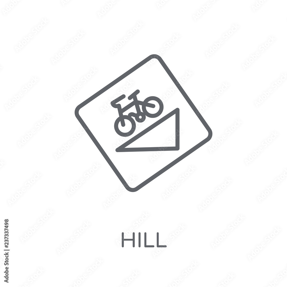 Hill sign linear icon. Modern outline Hill sign logo concept on white ...