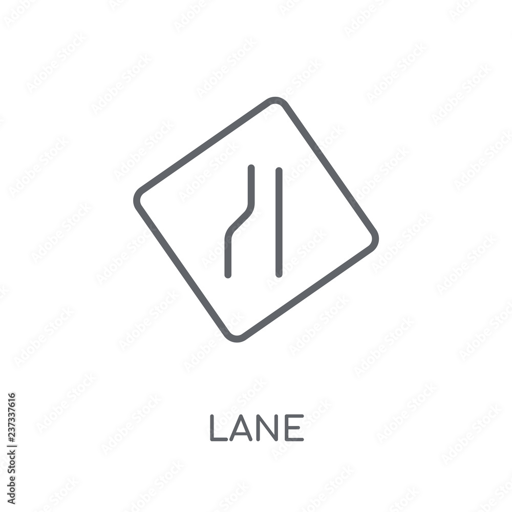 Lane sign linear icon. Modern outline Lane sign logo concept on white ...