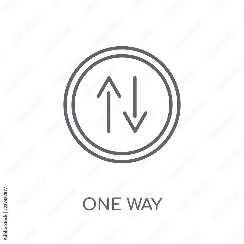 One Way Sign Linear Icon Modern Outline One Way Sign Logo Concept On White Background From
