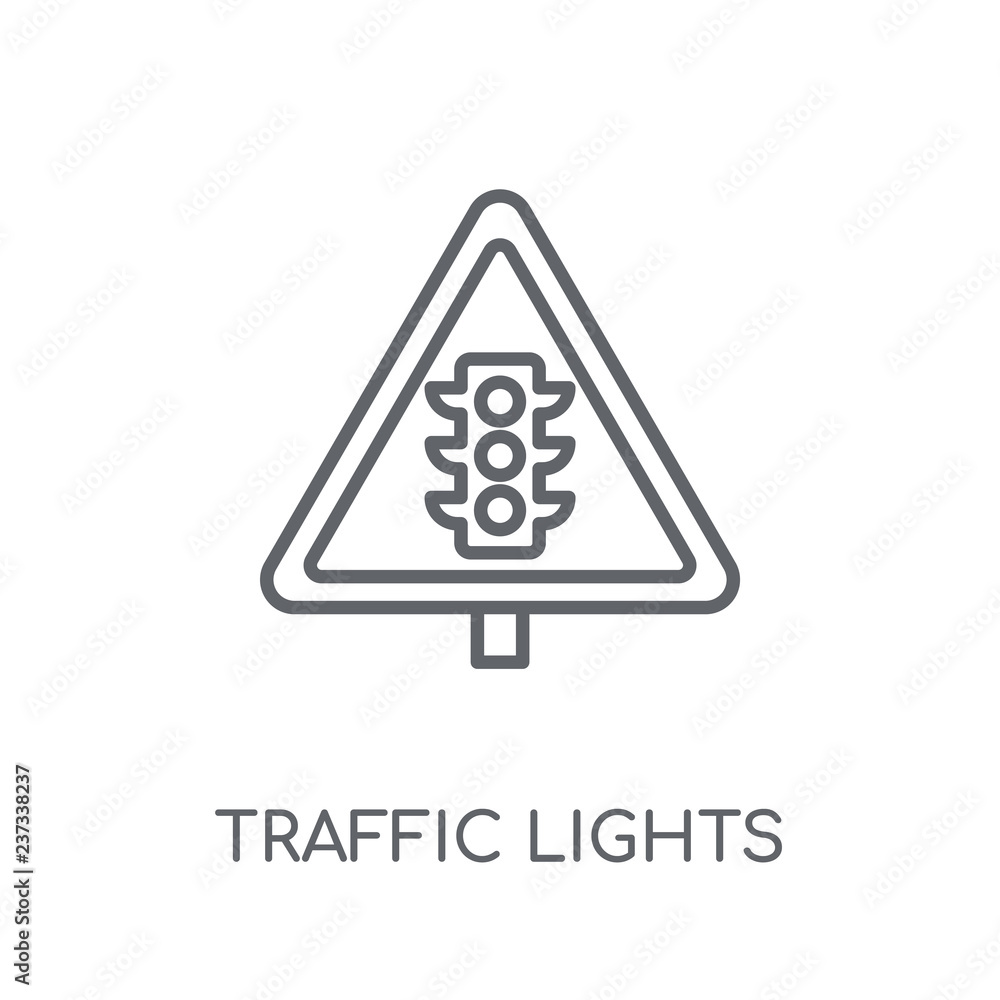 Traffic lights sign linear icon. Modern outline Traffic lights sign ...