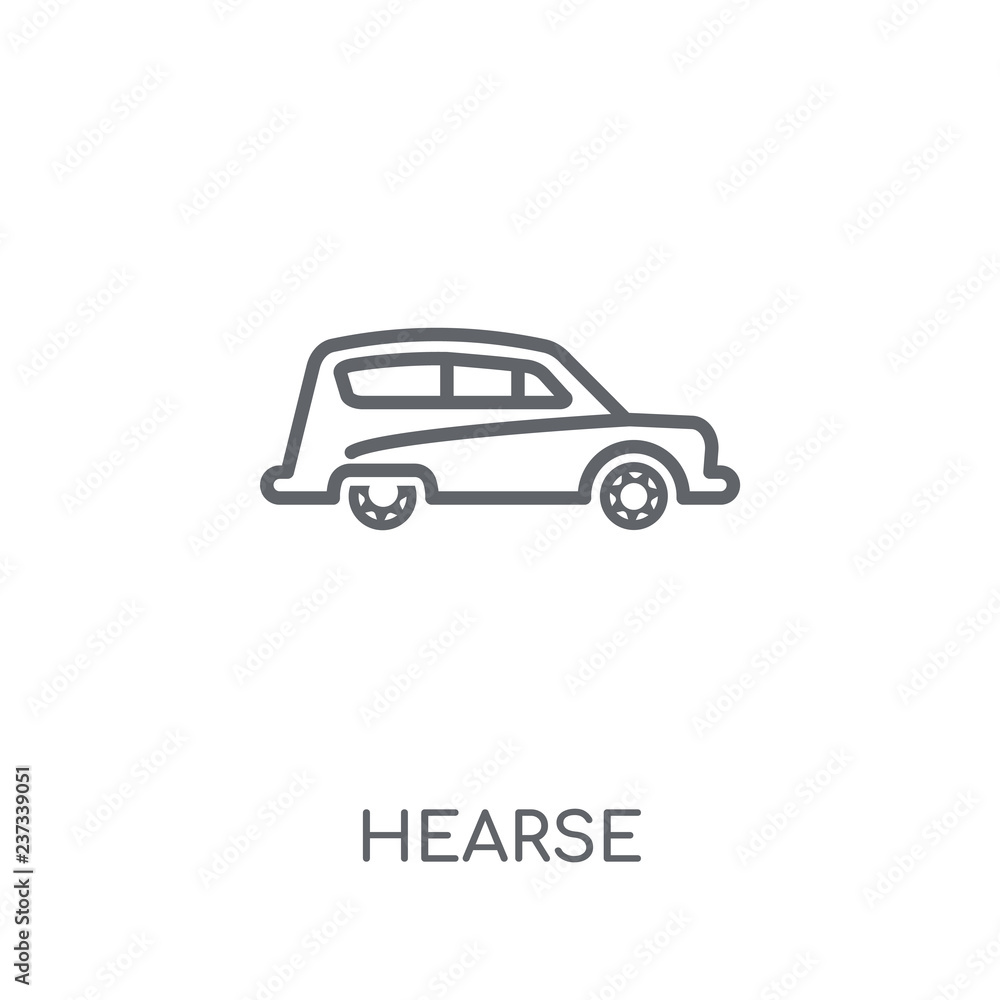 hearse linear icon. Modern outline hearse logo concept on white ...