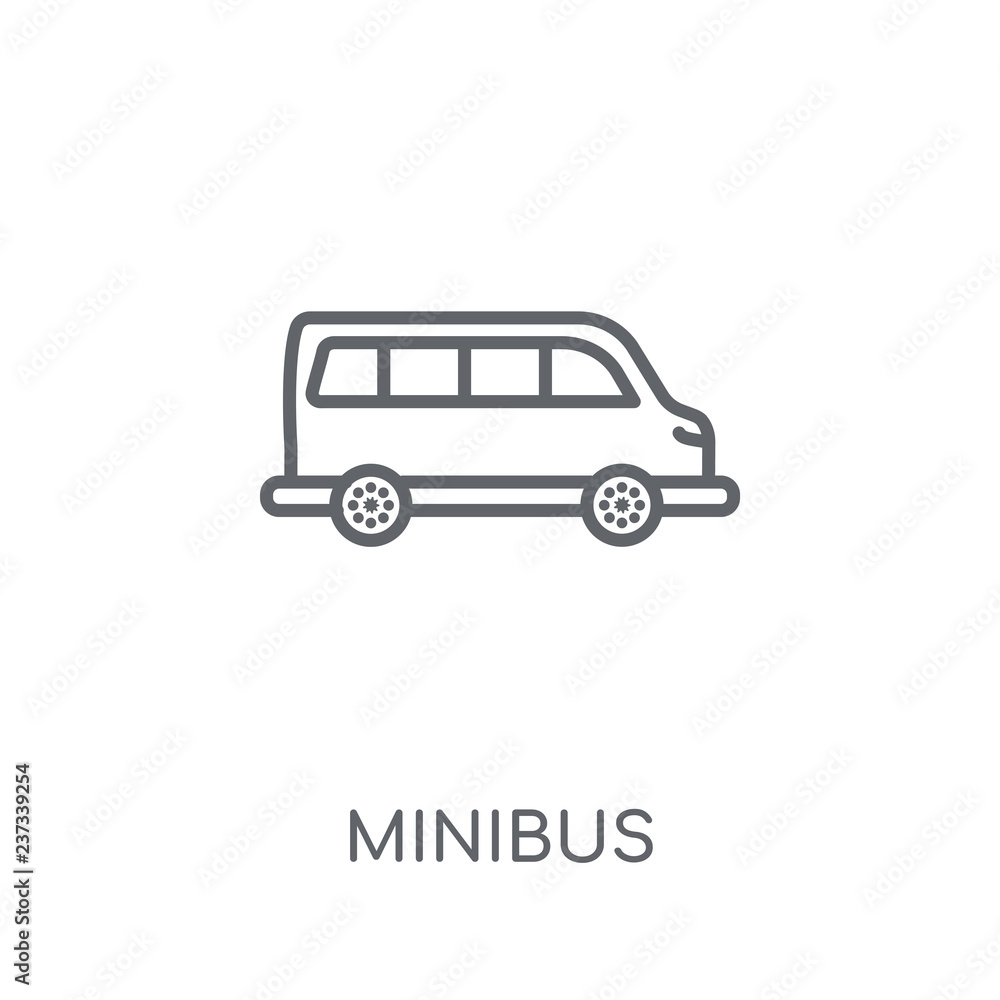 Minibus linear icon. Modern outline Minibus logo concept on white ...