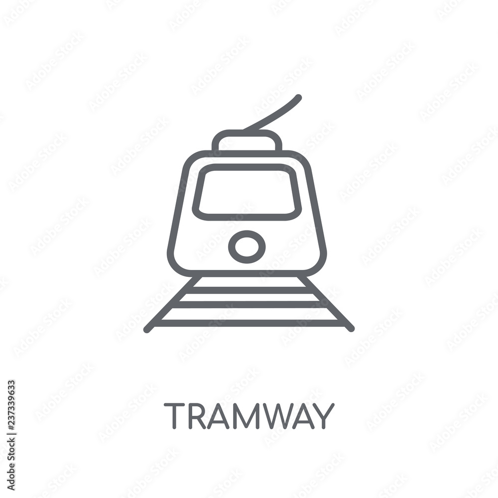 Tramway linear icon. Modern outline Tramway logo concept on white ...