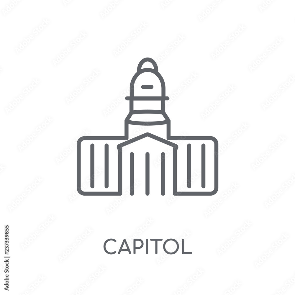 Capitol linear icon. Modern outline Capitol logo concept on white ...