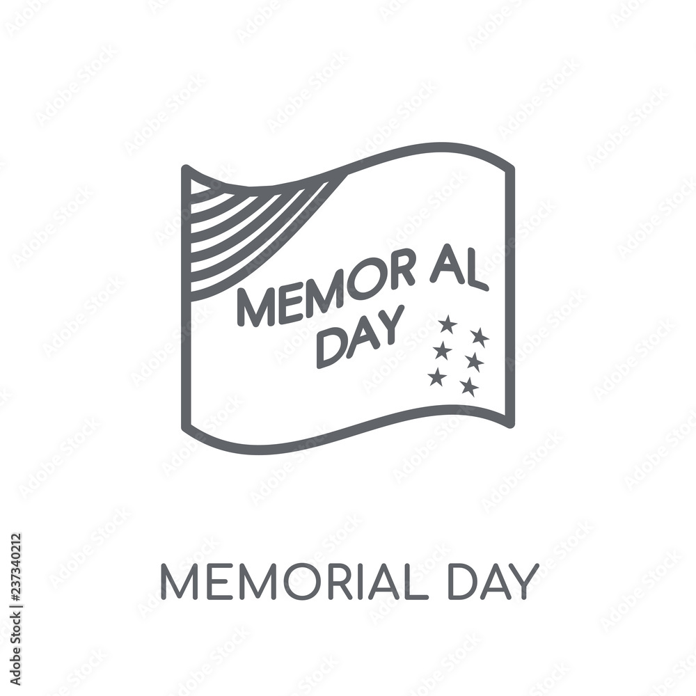 Memorial Day linear icon. Modern outline Memorial Day logo concept on ...