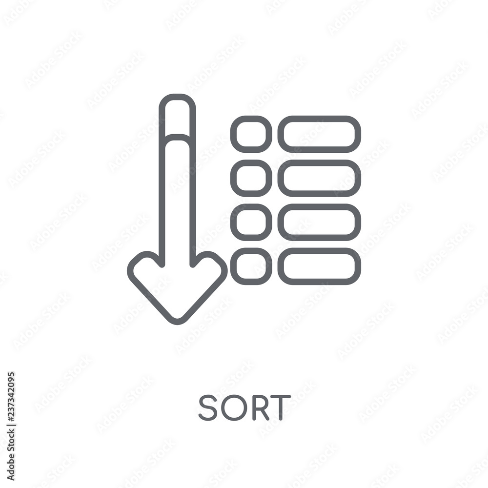 Sort linear icon. Modern outline Sort logo concept on white background ...