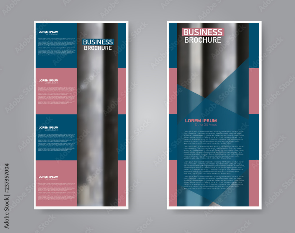 Narrow flyer and leaflet design. Set of two side brochure templates ...