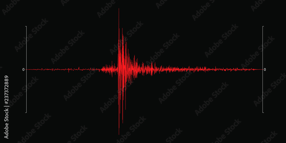 Seismogram of the earthquake. Seismic activity record. Vector ...