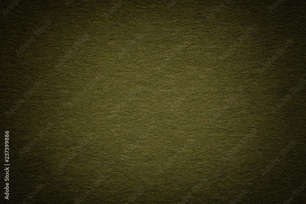 Texture of old dark green paper background, closeup. Structure of dense ...