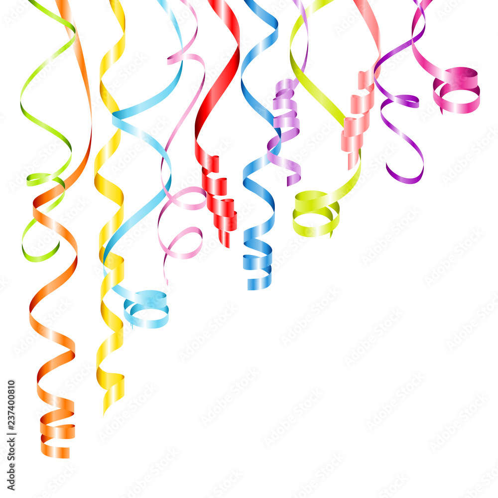 Streamers Color Party Background Corner Stock Vector | Adobe Stock
