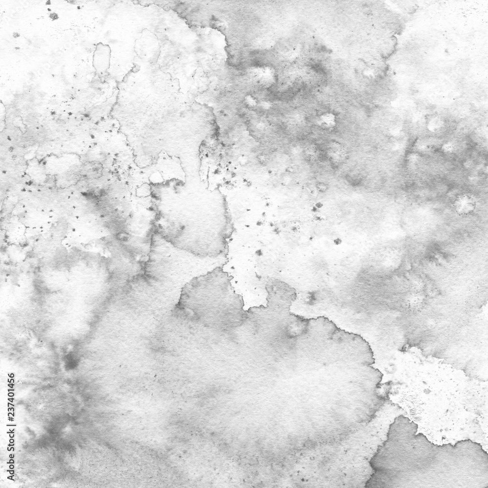 Silver watercolor texture with abstract washes and brush strokes on ...