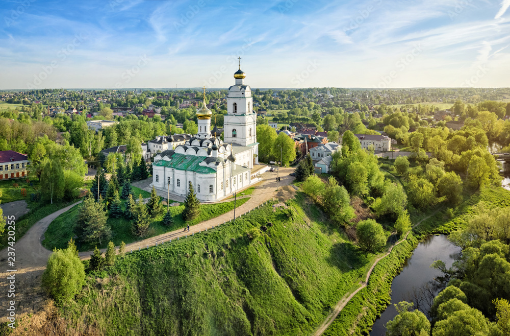 Vyazma, Smolensk oblast, Russia. Aerial view of Holy Trinity Cathedral ...