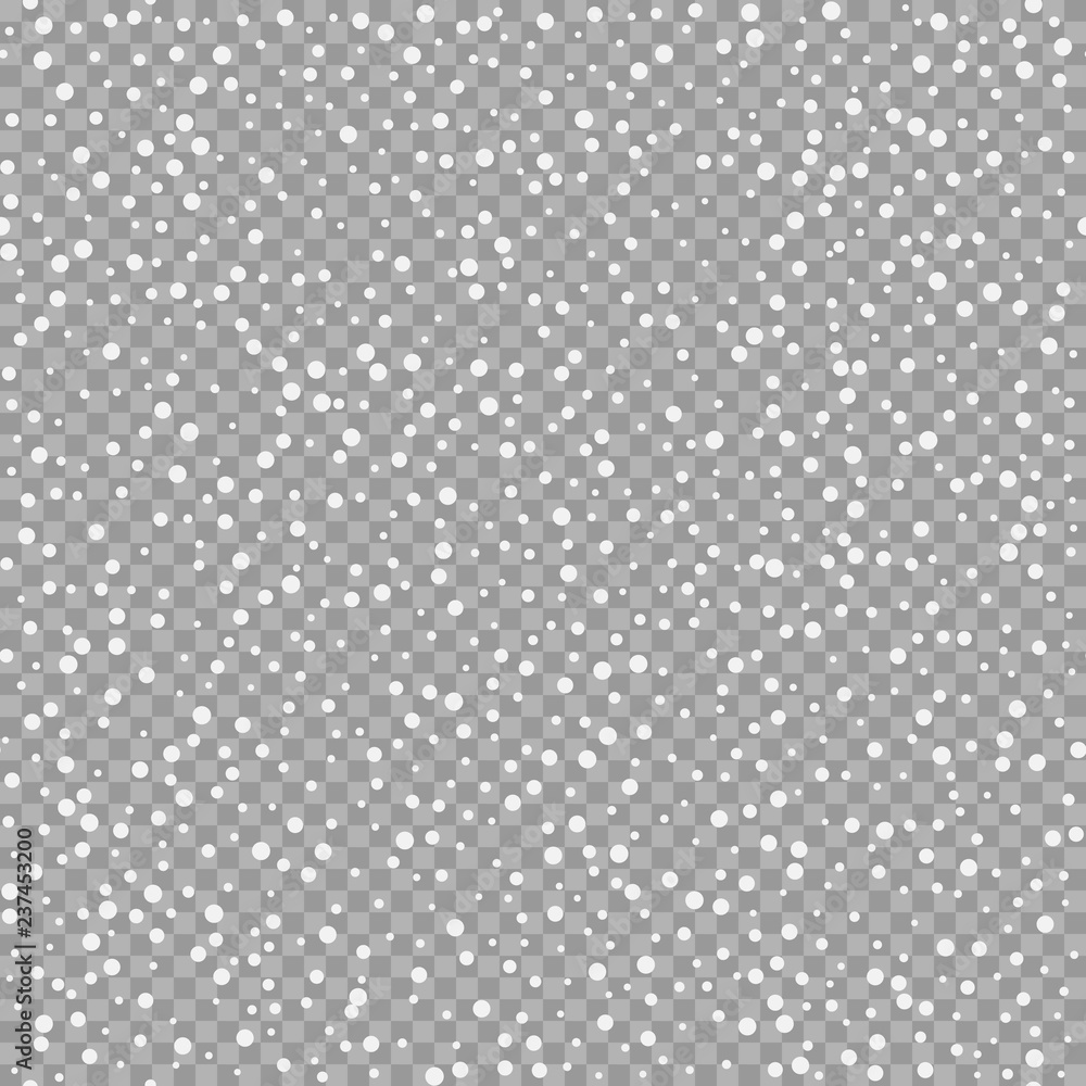 Seamless snowfall template isolated on transparent background. Snow ...