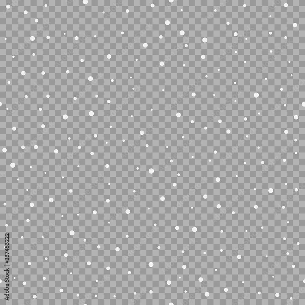 Seamless snowfall template isolated on transparent background. Snow ...