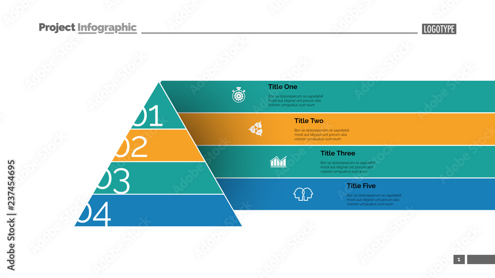 Pyramid chart slide template. Business data. Graph, diagram, design ...
