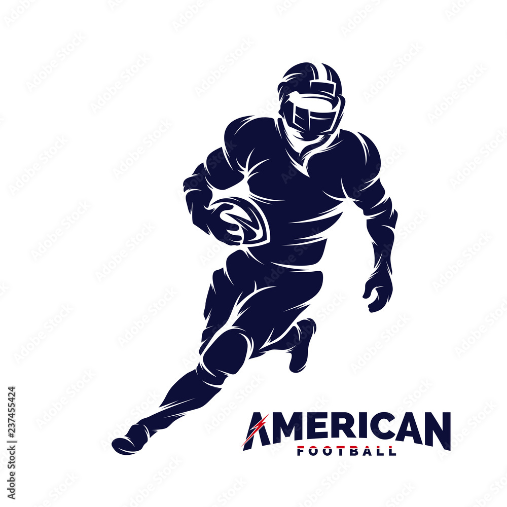 Running American football player logo silhouette, American Football ...