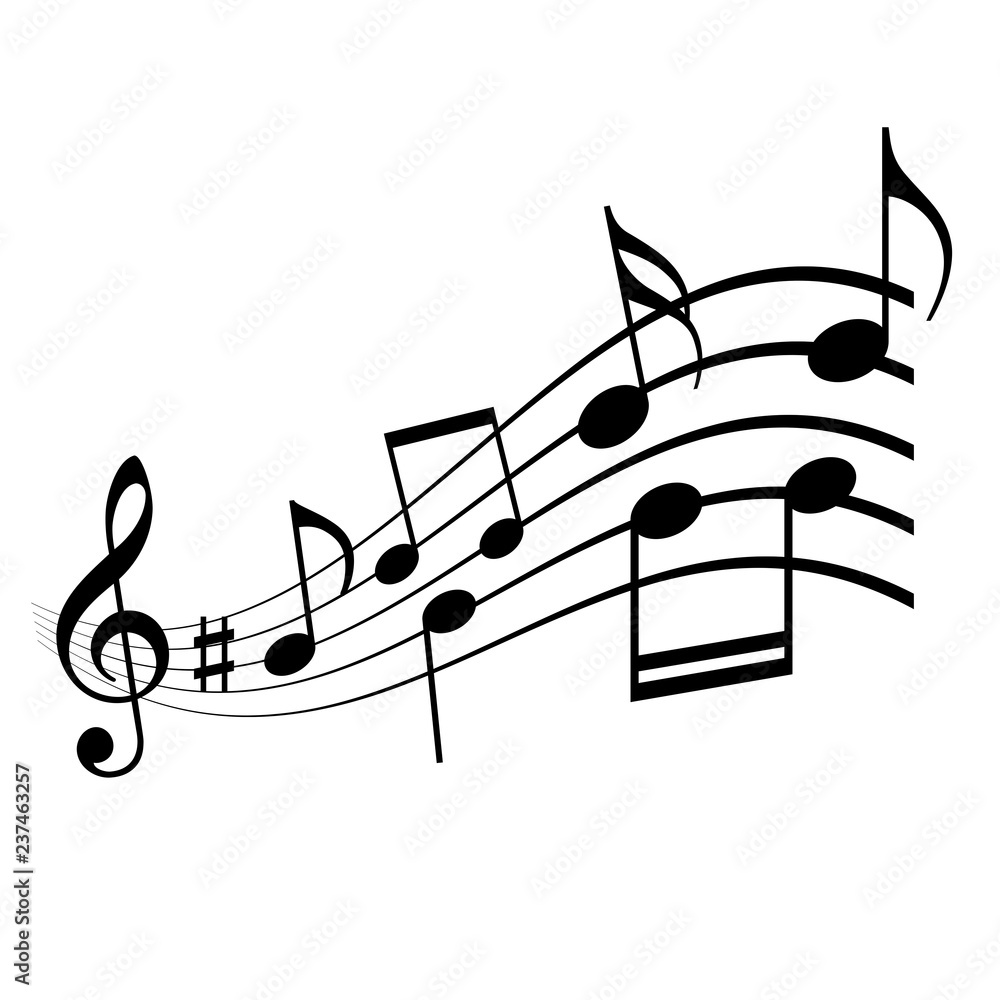 Music notes and melody vector icon Stock Vector | Adobe Stock