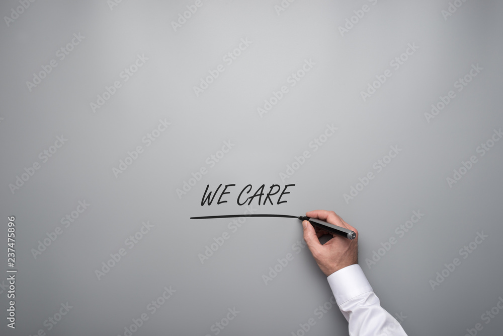 We care sign Stock Photo | Adobe Stock