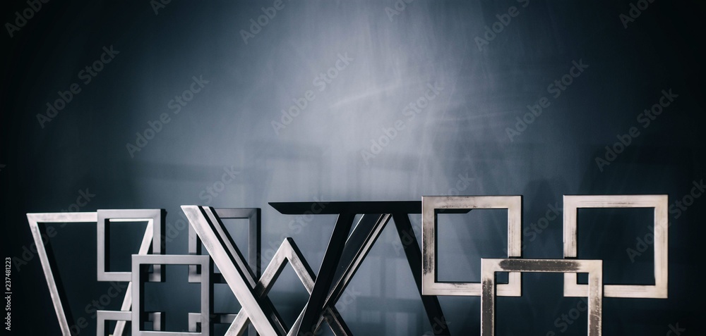 metal frameworks of a design for an interior of the house. Production ...