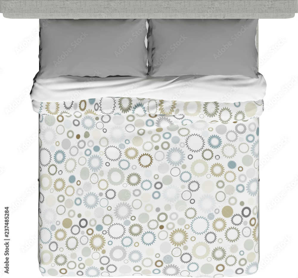Bed top view / Bed overhead view isolated on white background perfect ...