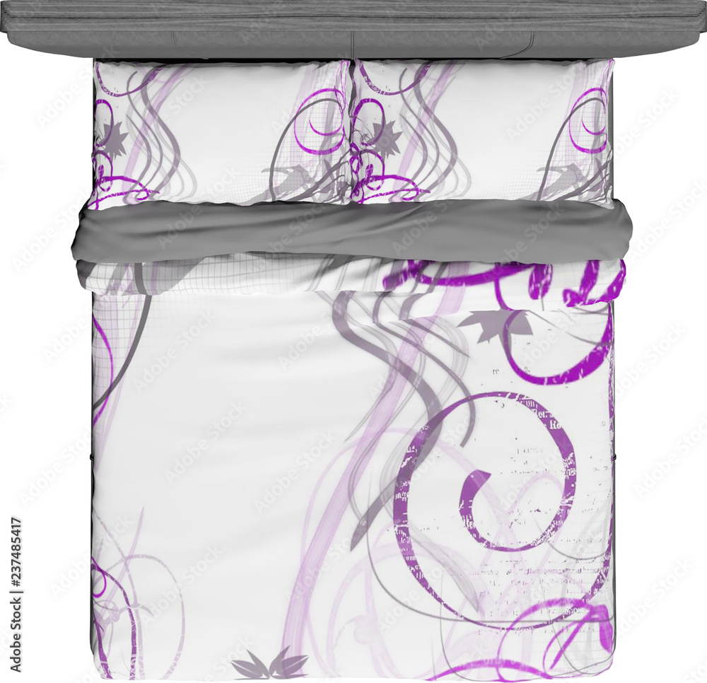 Bed top view / Bed overhead view isolated on white background perfect ...